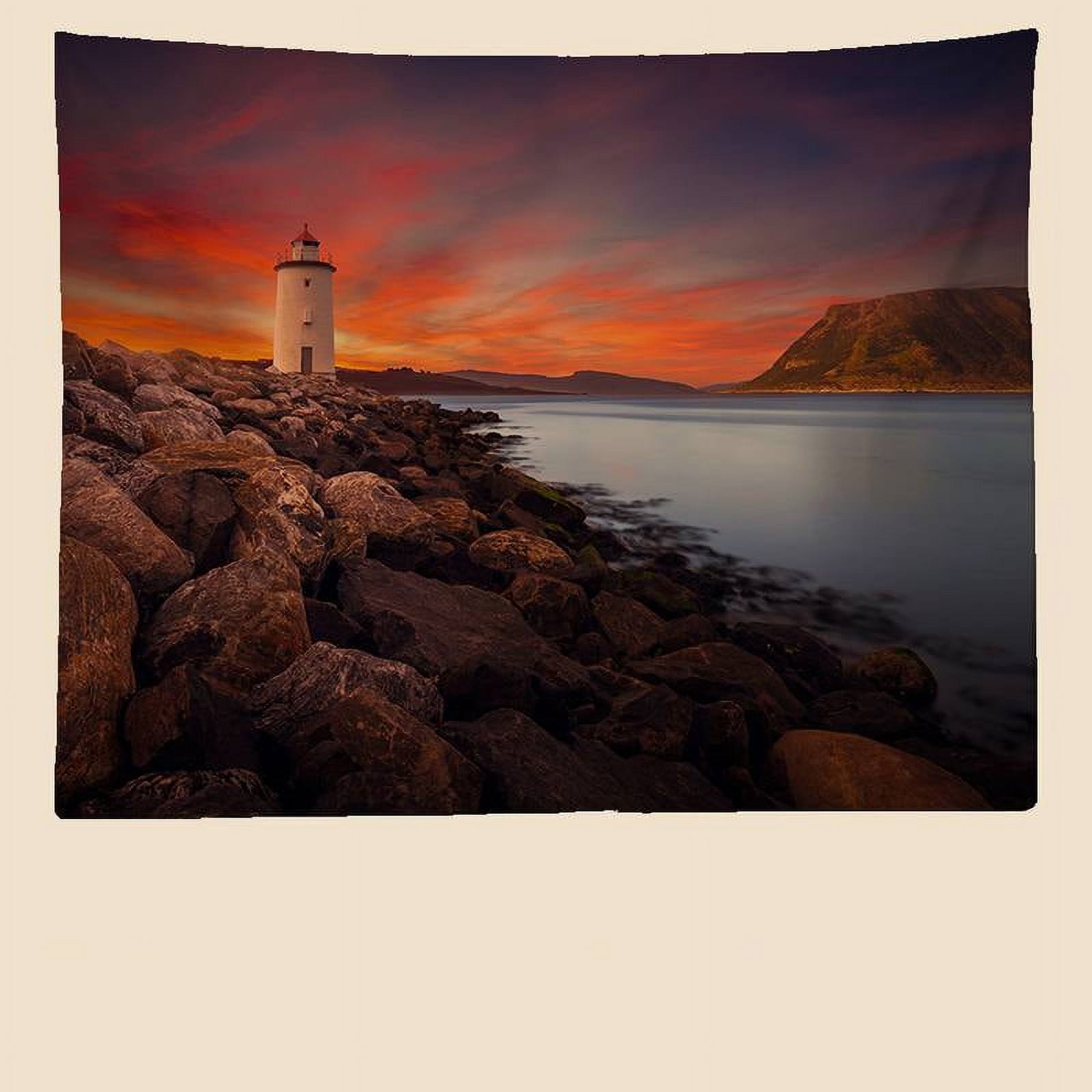 Boho Wall Tapestry Lighthouse Art Print Hippie Hanging Home r for ...