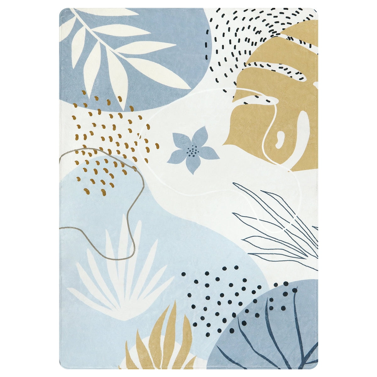 Boho Washable Living Room Rugs Soft Kids Room Rug Low-Plie Botanical ...