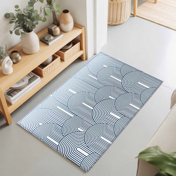 Boho Watercolor Geometric Stripe Rectangle Rug 2'x3' Abstract Mid ...