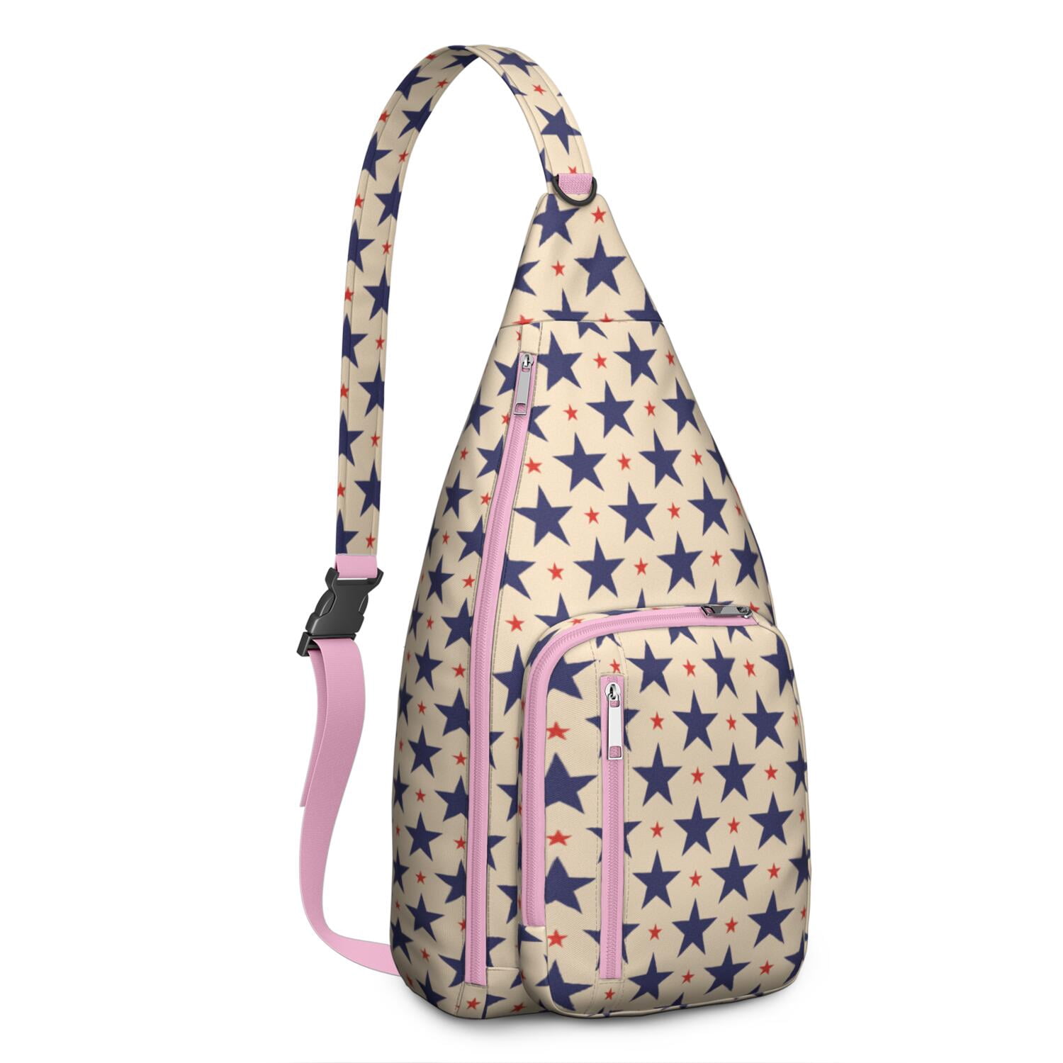 Boho Watercolor Sling Backpack – Abstract Geometric Pattern Crossbody ...