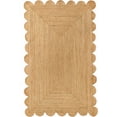 Boho Wave Scalloped Jute Rug - Hand Woven Natural jute Area Rug Braided ...