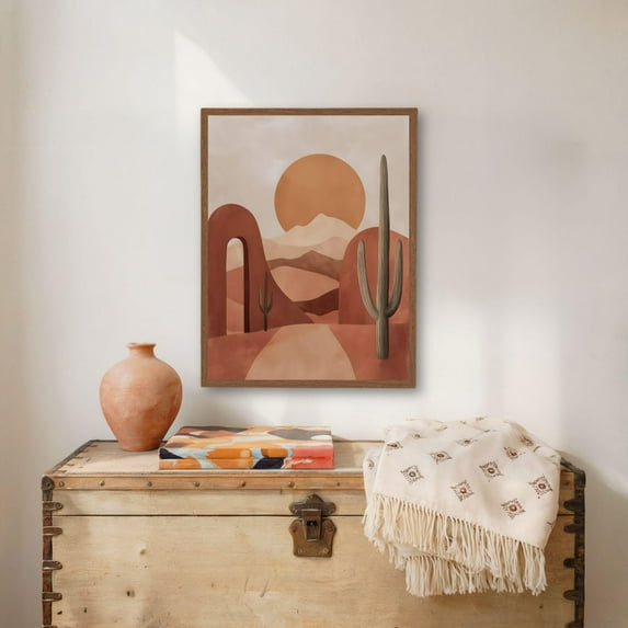 Boho Western Desert Poster Western Wall Art, Desert Cactus Poster ...