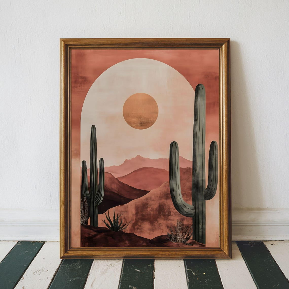 Boho Western Desert Poster Western Wall Art, Desert Cactus Poster ...