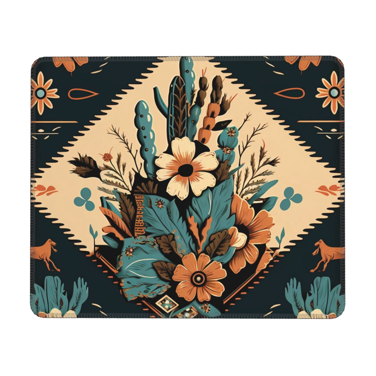 Boho Western Navajo Floral Vintage Mouse Pad Non-Slip Rubber Gaming ...