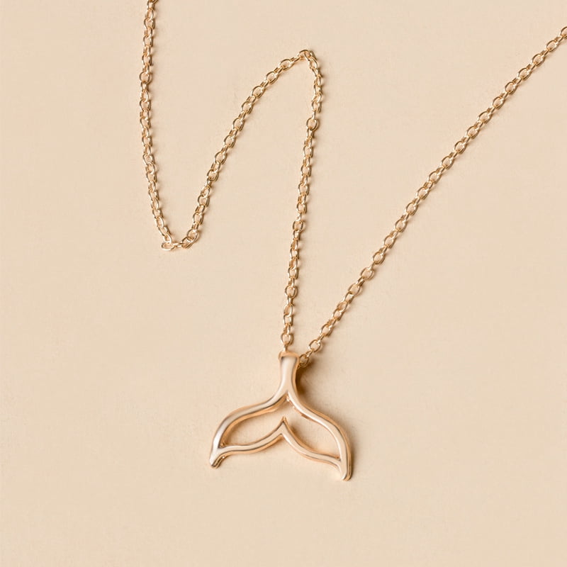 Boho Whale Tail Pendant Necklace Gold Mermaid Tail Necklace Choker ...