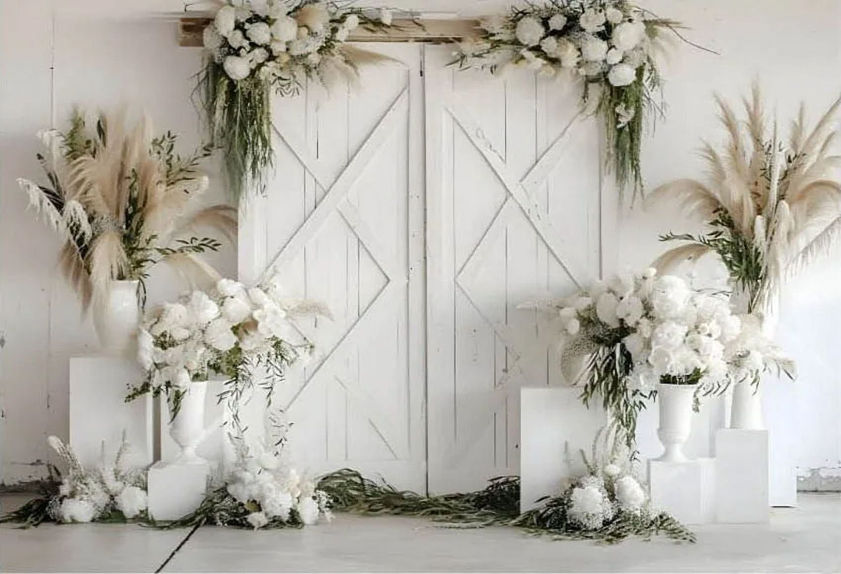 Boho White Barn Door Room Adult Birthday Wedding Maternity Portrait r ...