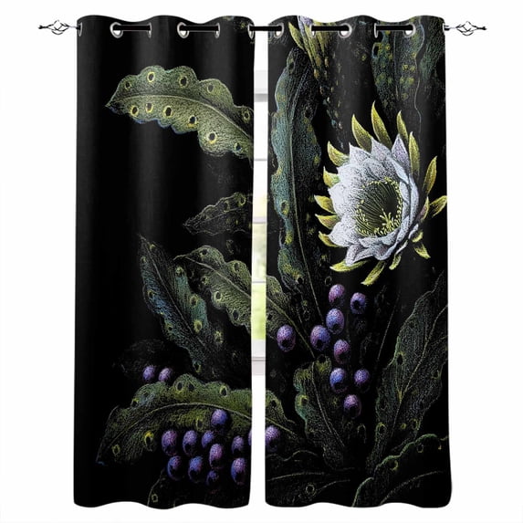 Boho White Floral Blackout Curtains for Bedroom/Living Room, Thermal ...
