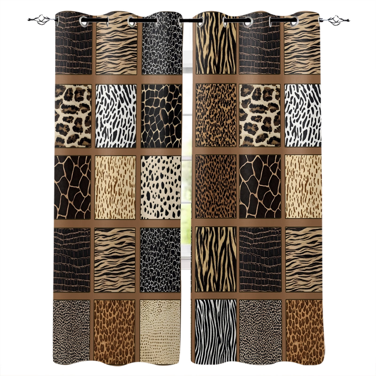 Boho Wild Animal Print Blackout Curtains for Bedroom Living Room ...