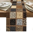 Boho Wild Animal Print Table Runner Brown Leopard Zebra Tiger Fur ...