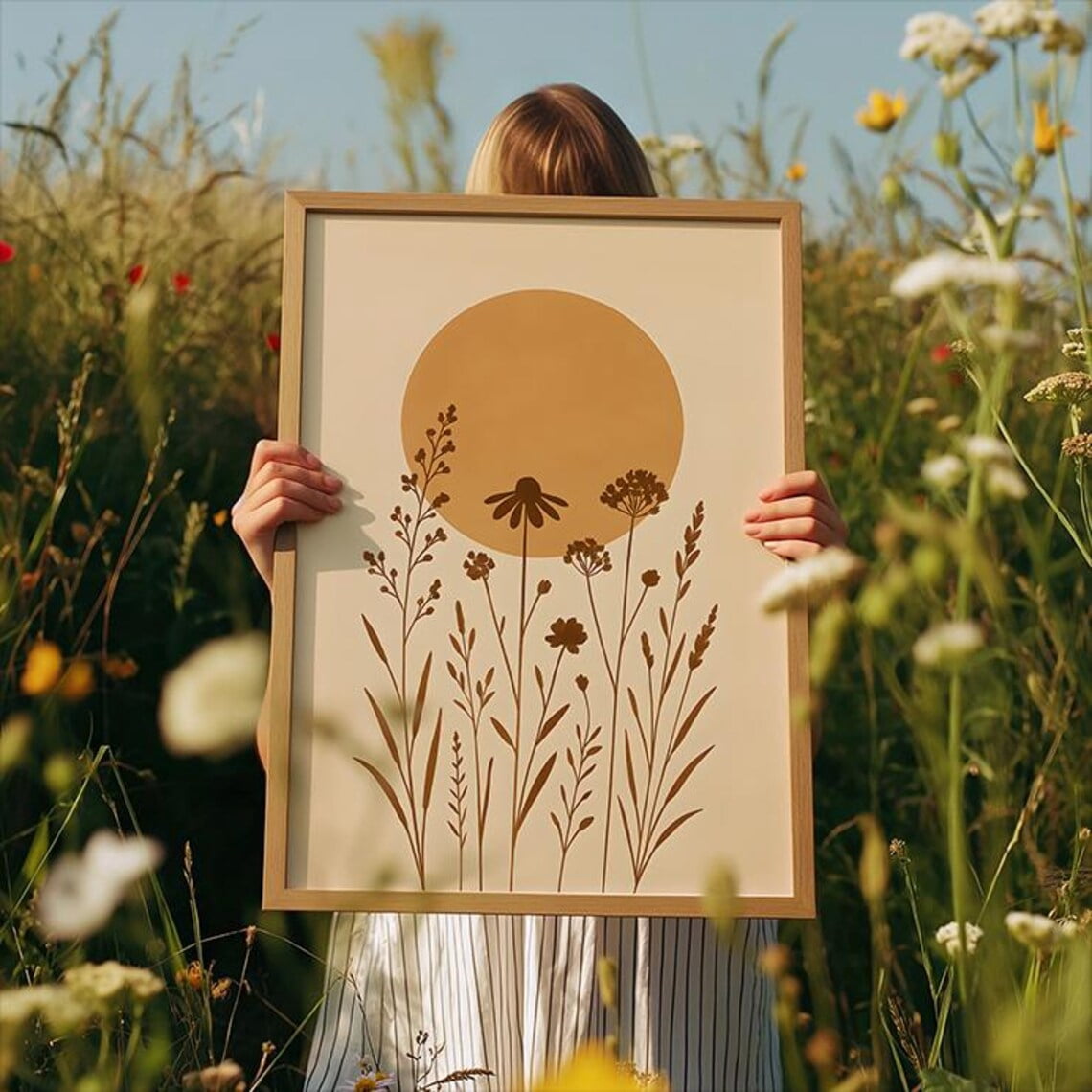 Boho Wildflower Poster, Wildflower Wall Art, Boho Botanical Poster Home ...