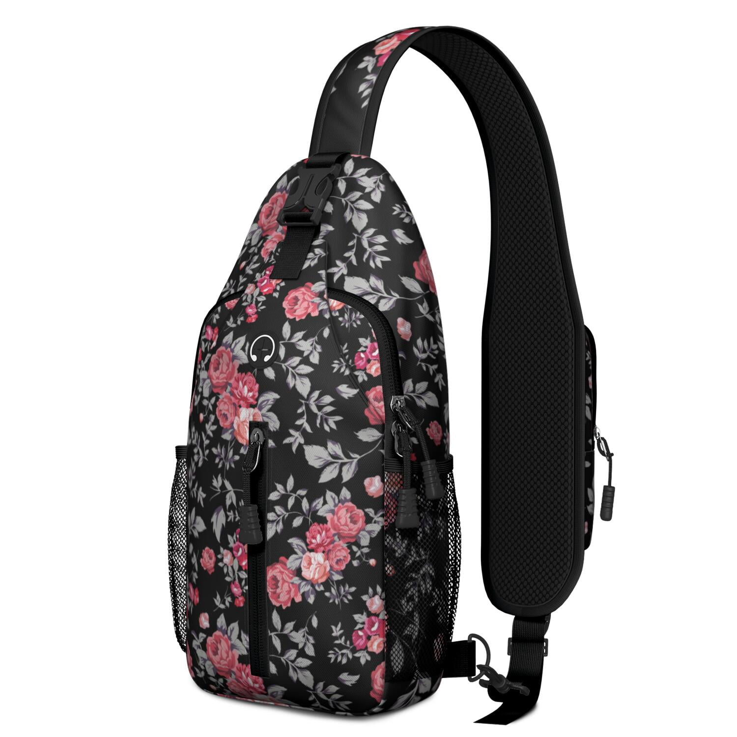Boho Wildflower and Hummingbird Sling Backpack – Ergonomic Fit, Secure ...