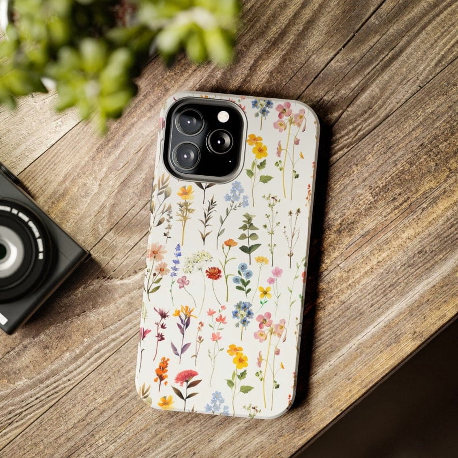 Boho Wildflowers Cottagecore Style Phone Case for iPhone 12-17 Pro Max ...