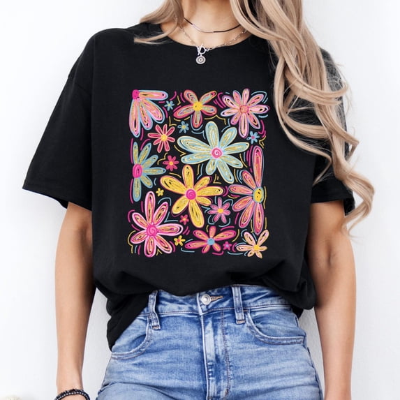 Boho Wildflowers Shirt Flower Lover Gift Women Graphic Tee Floral Shirt ...