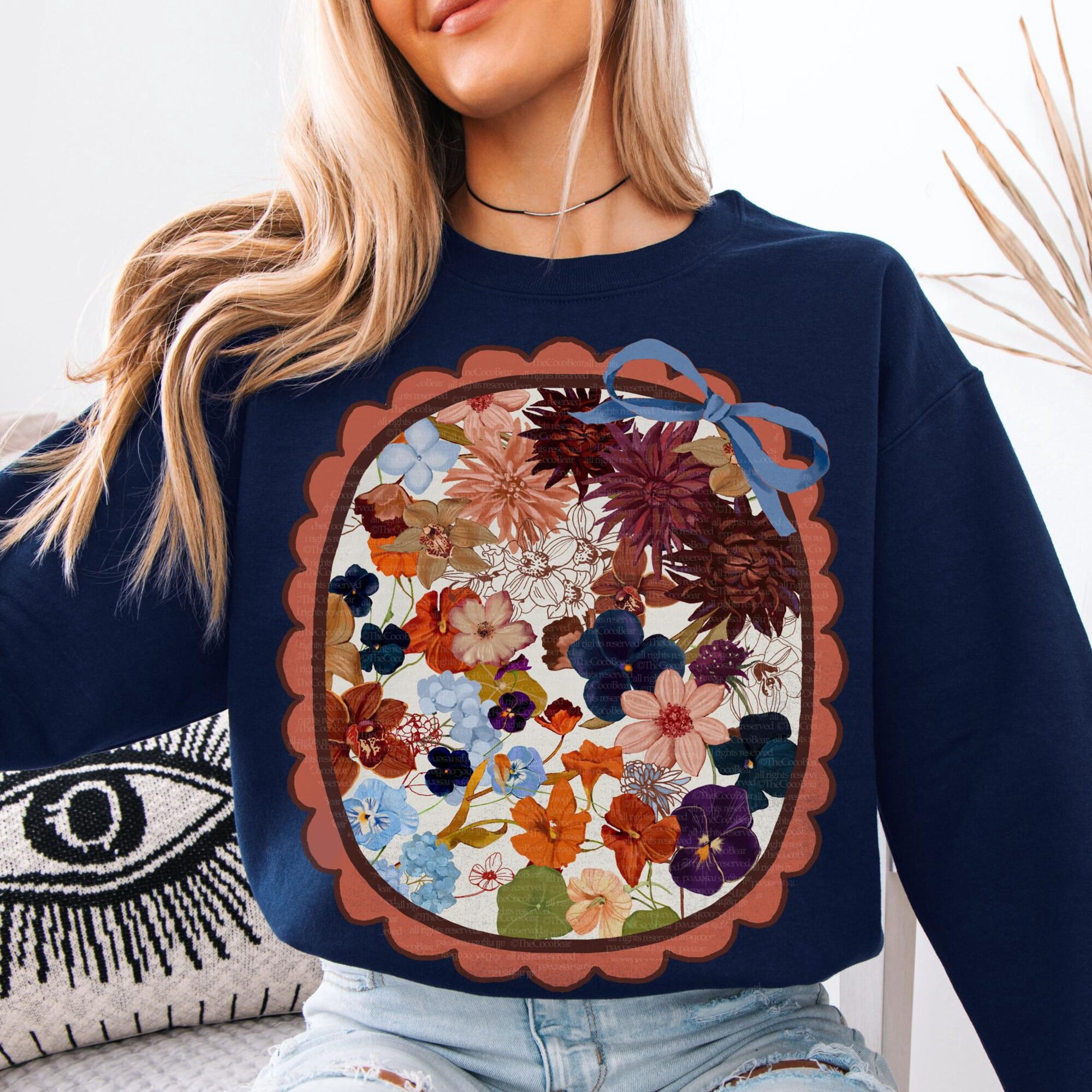 Boho Wildflowers TShirt Pressed Flowers TShirt Pansies Cottagecore ...