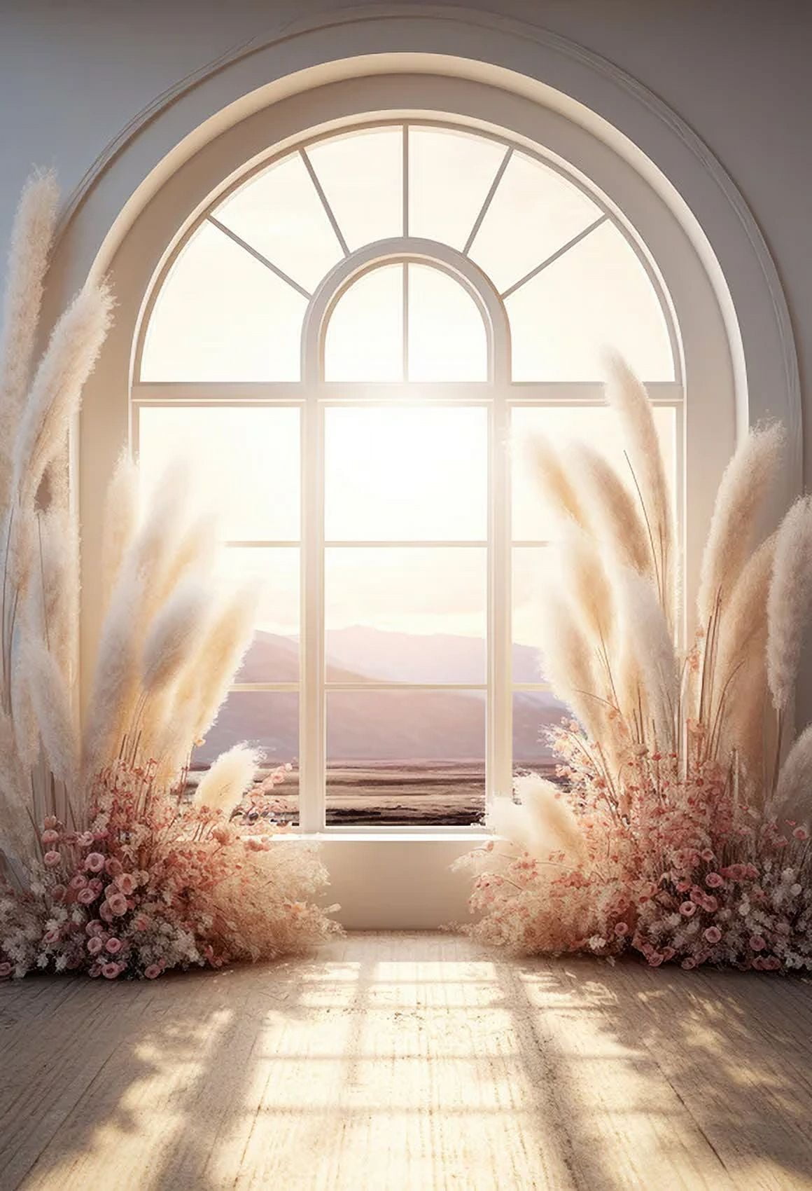 Boho Window Pampas Grass Adult Birthday Wedding Maternity Portrait r ...