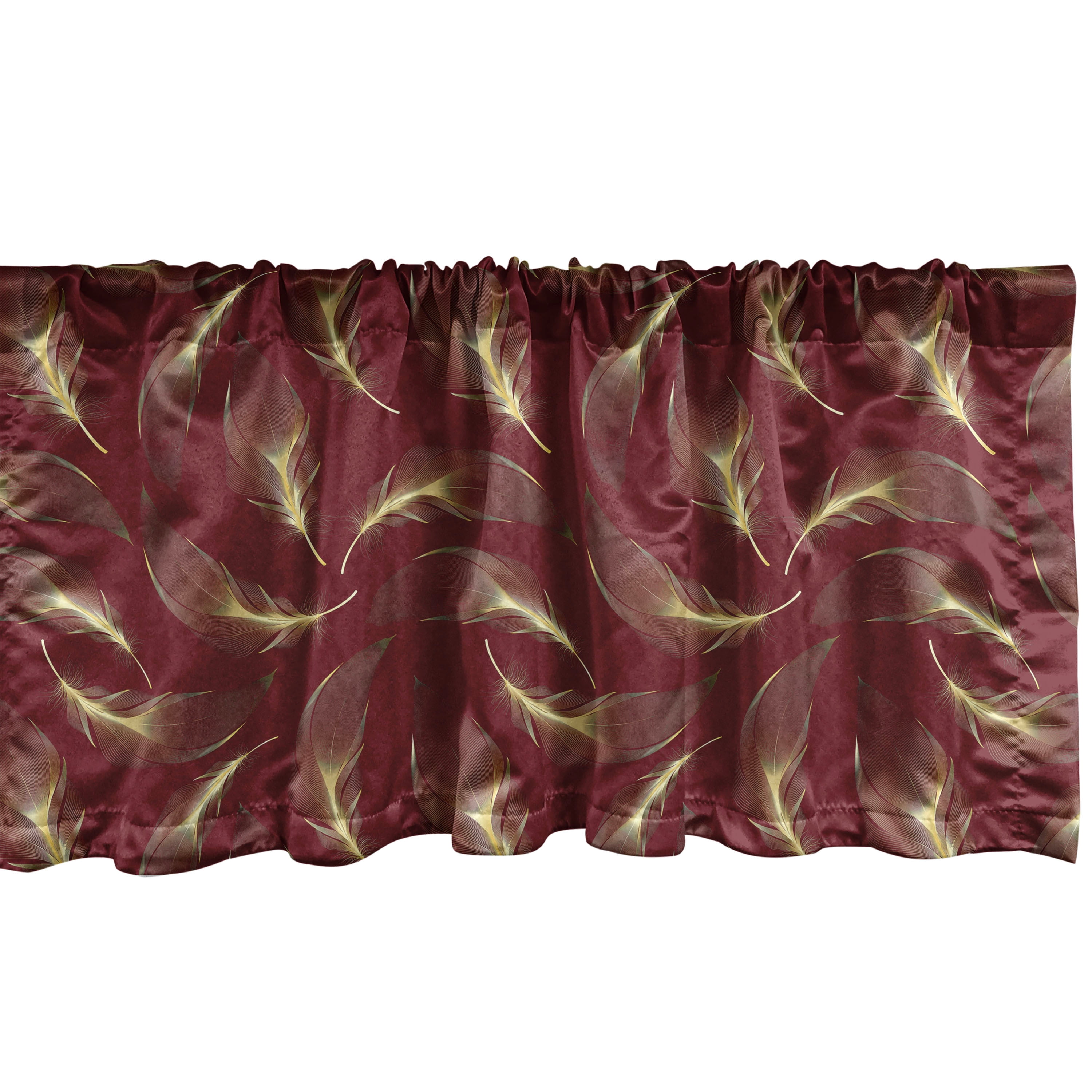 Boho Window Valance, Floating Feather in Modern Style Repeating ...