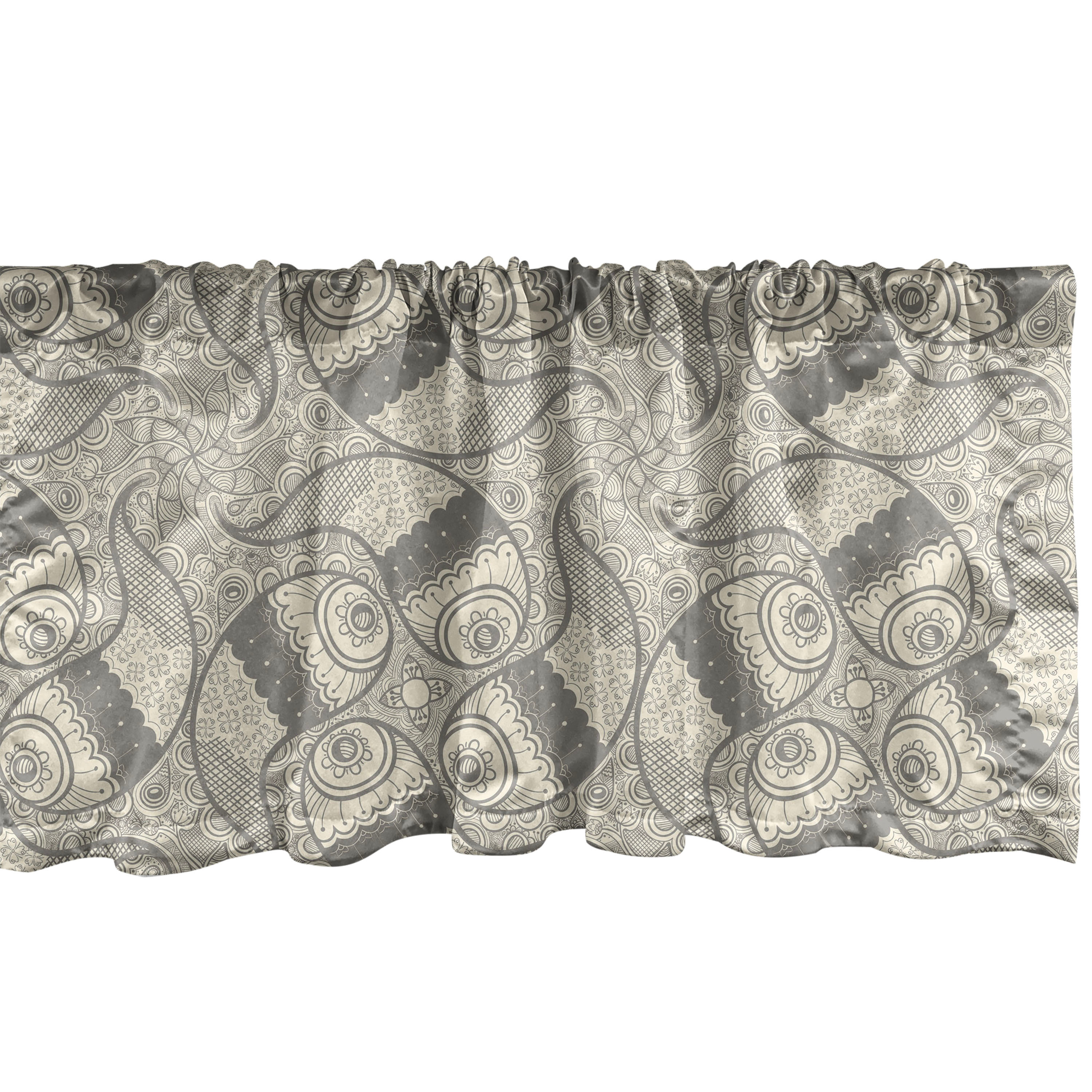 Boho Window Valance, Lace Inspire Pattern Geometric Swirls Design ...