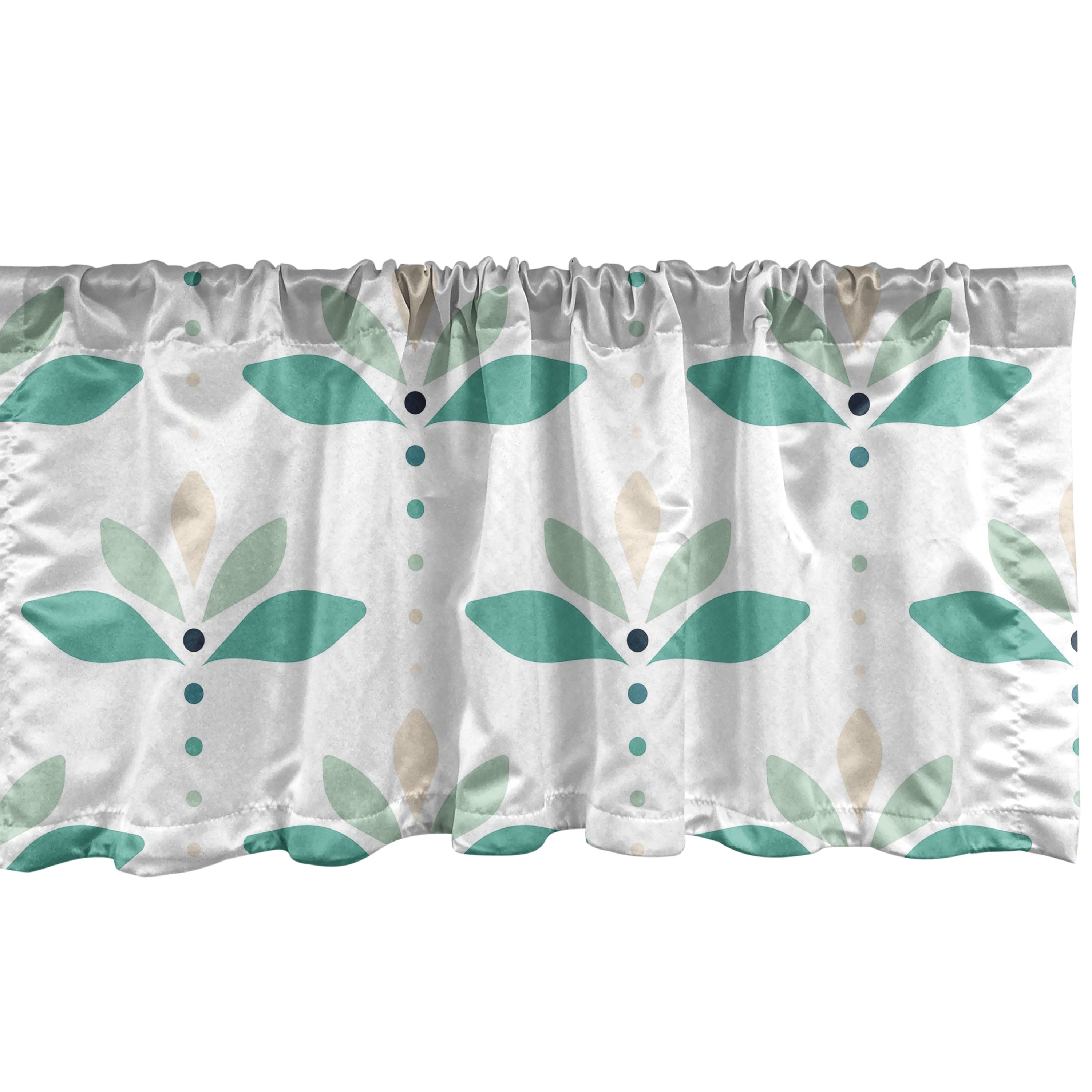 Boho Window Valance, Minimal Theme Water Flowers Lotus Like Blooms with ...
