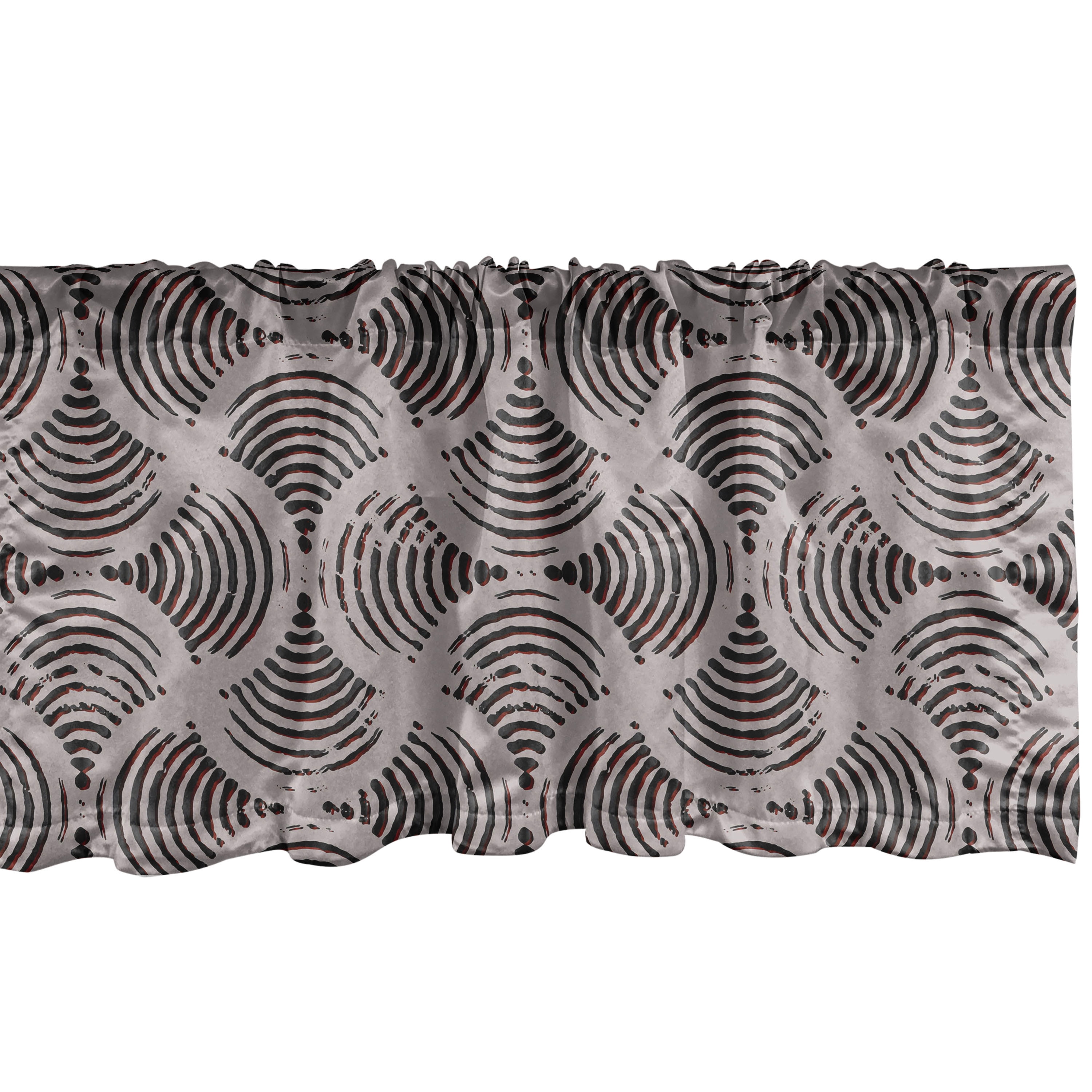 Boho Window Valance, Swirly Abstract Shapes Forming Ethnic Shell Motifs ...