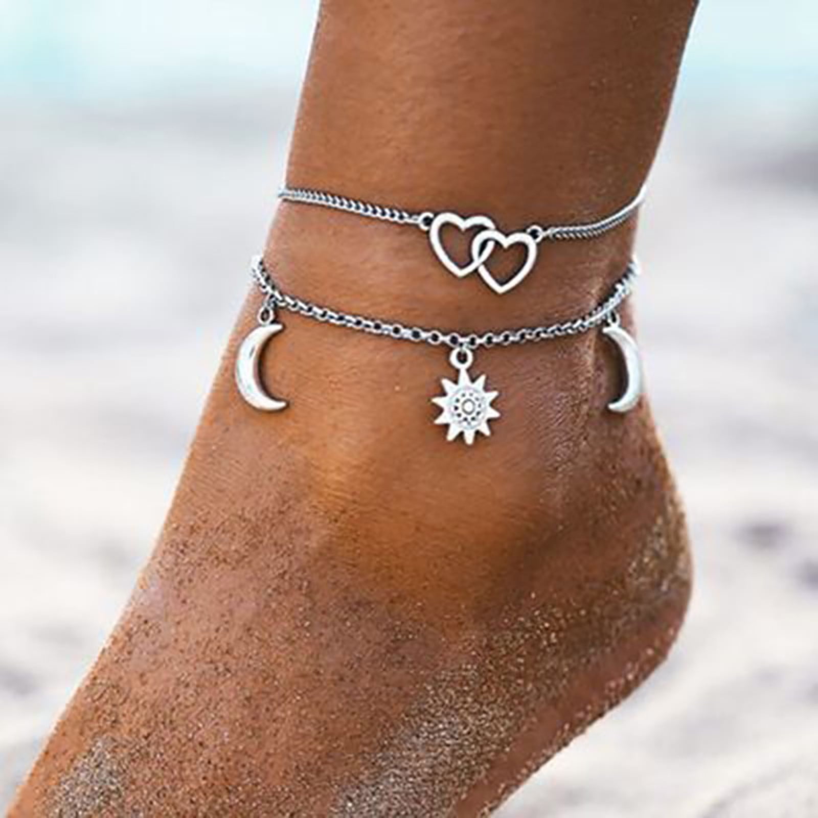 Boho Women Gold Silver Ankle Anklet Chain Bracelet Beach Feet Foot ...