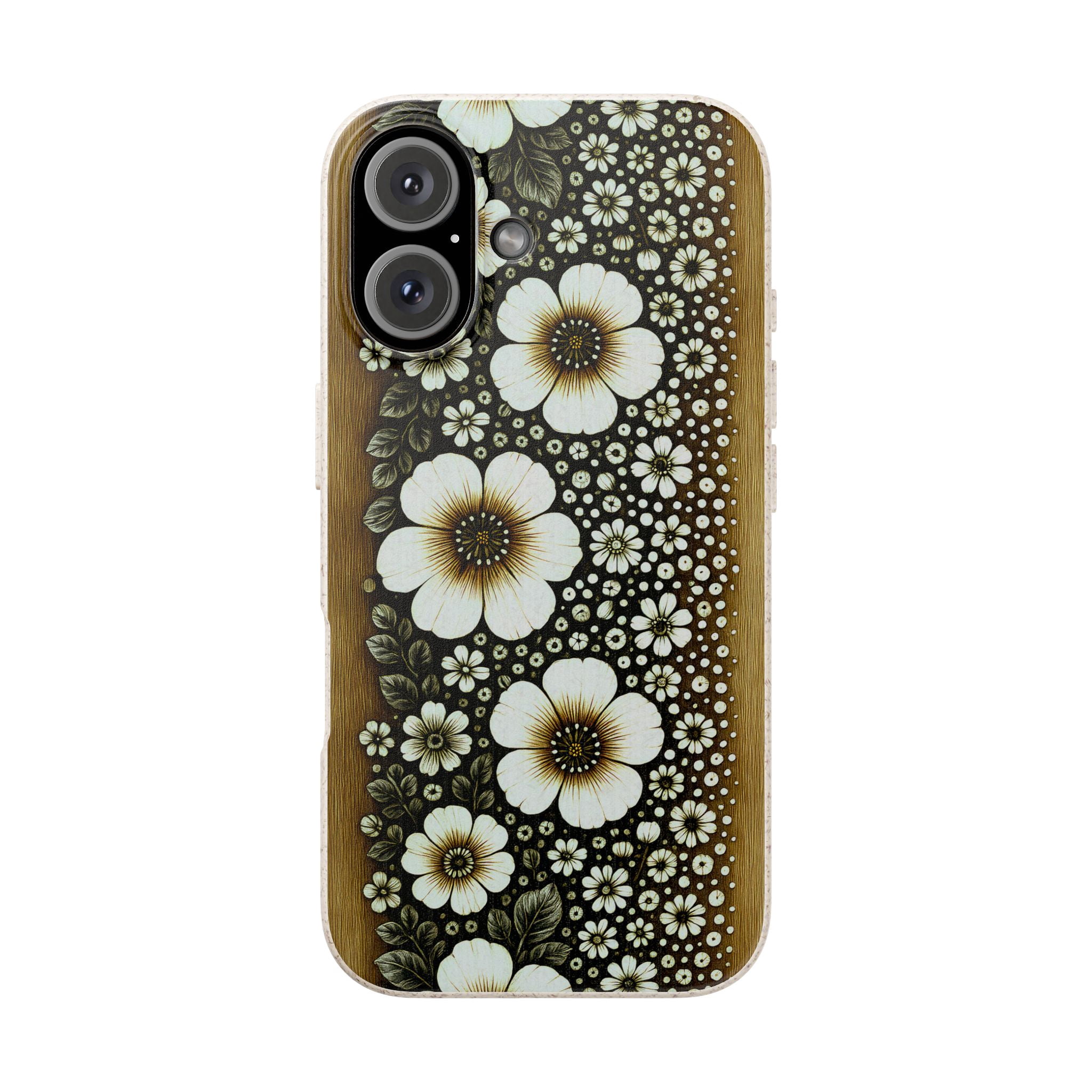 Eco-Friendly Boho Wood Carved Floral Phone Case for iPhone 16 – Rustic ...