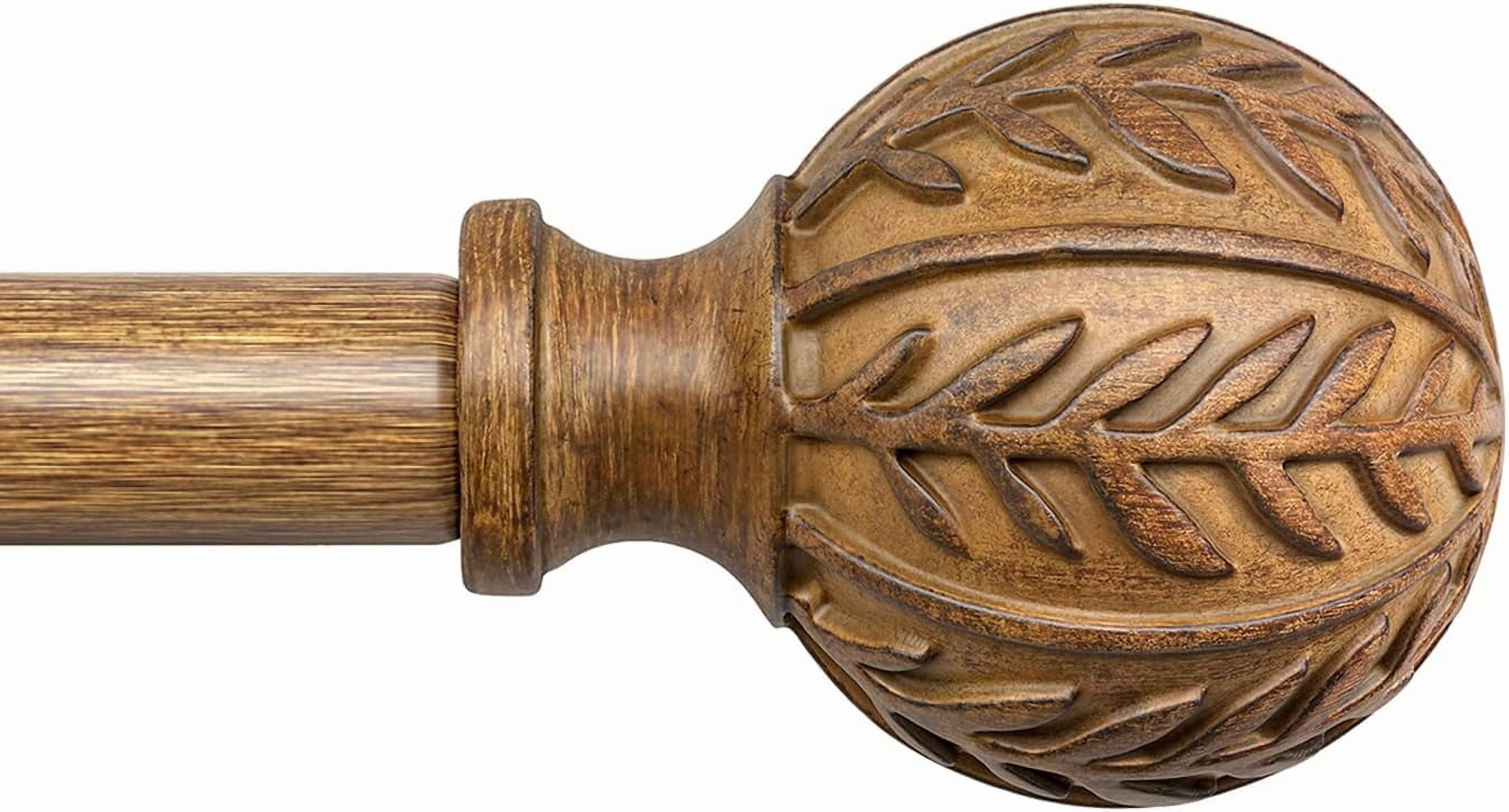 Boho Wood Curtain Rods for Windows 28 to 48 inch,1" Adjustable Heavy ...