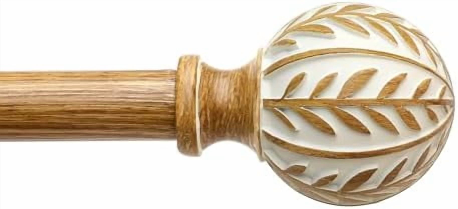 Boho Wood Curtain Rods for Windows 48 to 84 inch,1" Adjustable Heavy ...