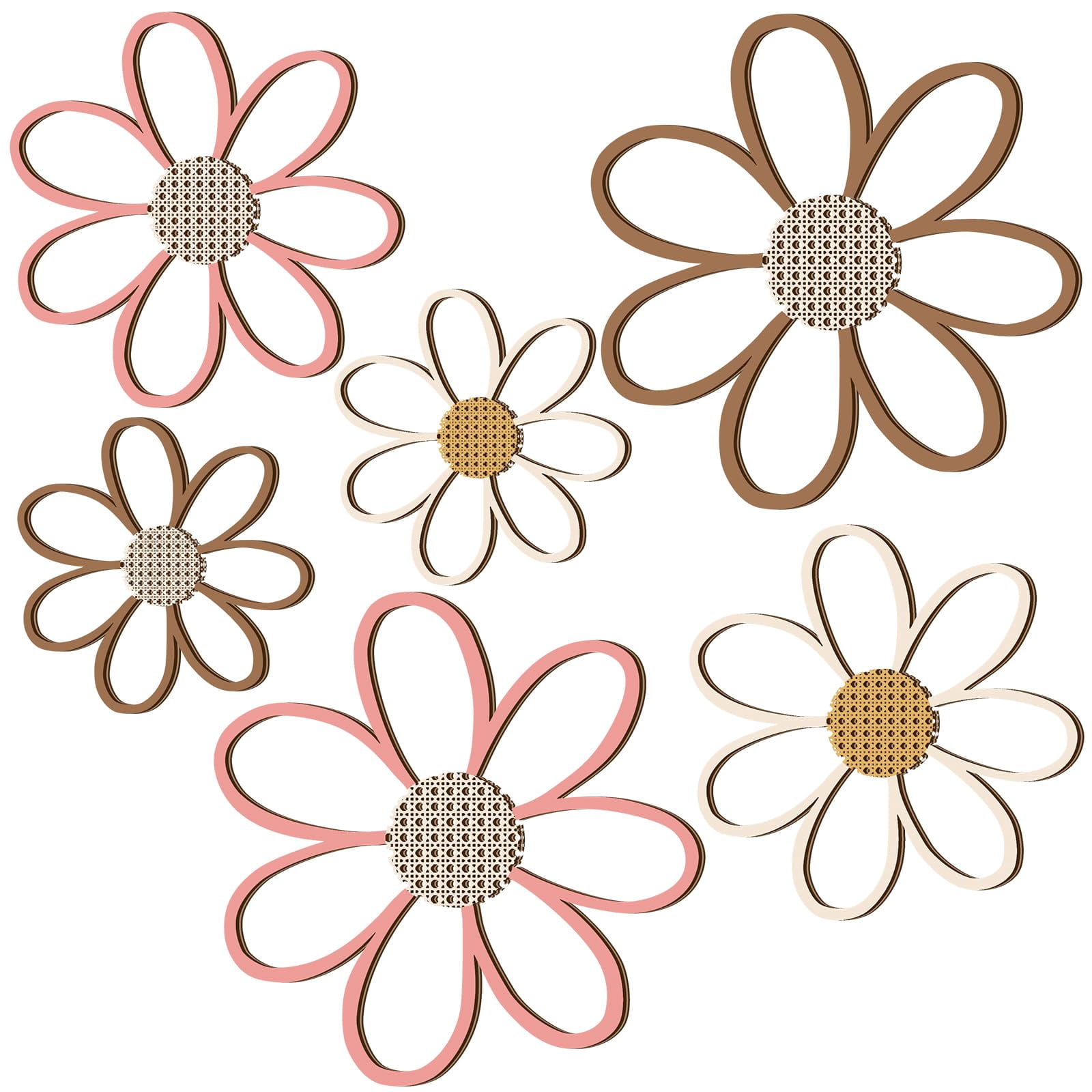 Boho Wooden Wall Art Hanging 3D Layered Cutouts with Texture for ...