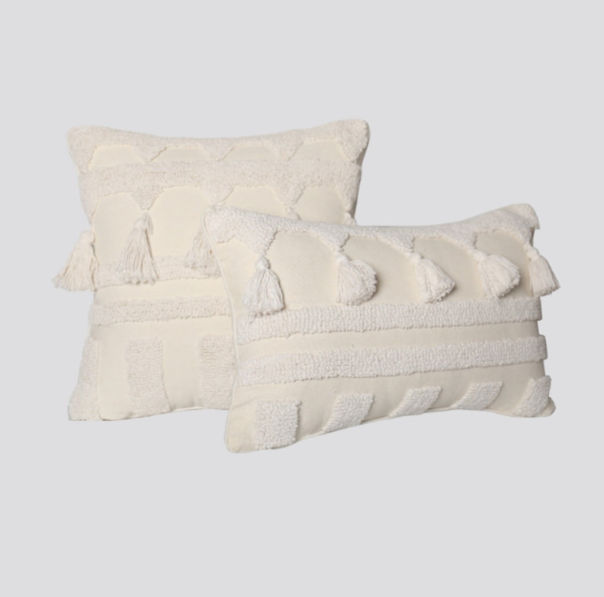 Boho Woven Tufted with Tassel Series Decorative Throw Pillow, 18" x 18 ...