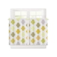 Boho Yellow Geometric Medieval Short Blackout Curtains 36 Inch Long ...