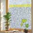 Boho Yellow Grey Flower Window Privacy Film, Rainbow Film Decorative ...