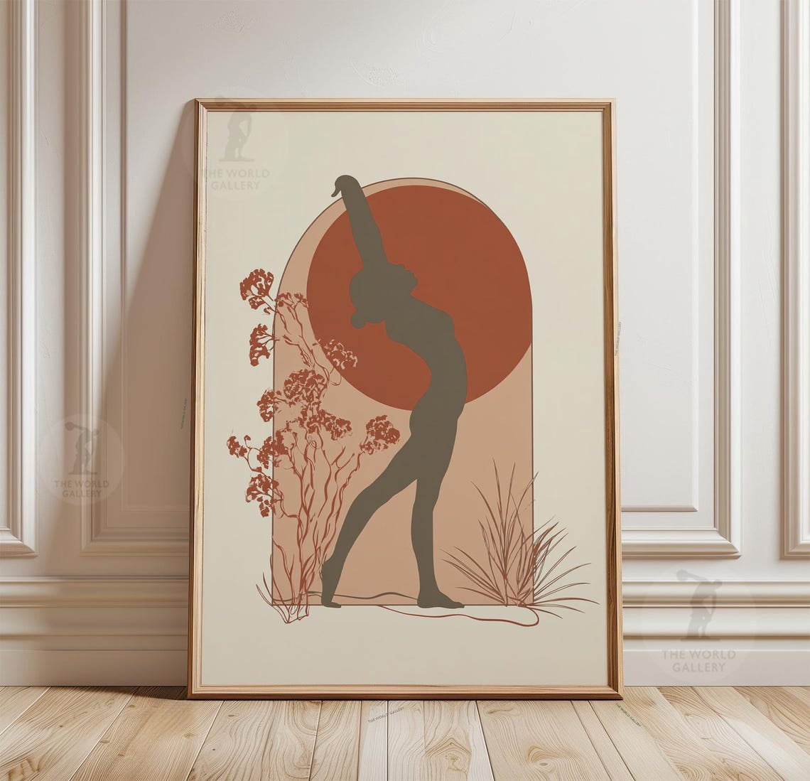 Boho Yoga Terracotta Minimalist Wellness Spiritual Wall Decor Unframed ...
