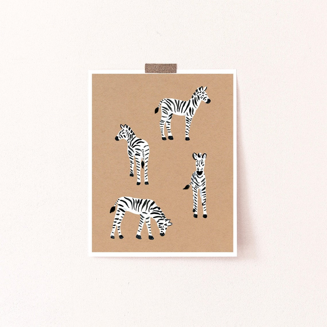 Boho Zebra Print, Neutral Tones (Matte Finish, Multiple Sizes) Poster ...