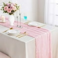 Boho cheesecloth table runner, 13.3FT sheer gauze runner, light pink ...