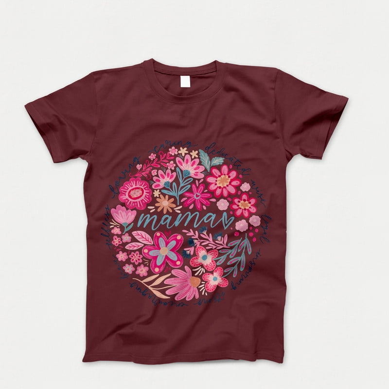 Boho floral mama T-shirt, Mom Adjectives Shirt, she is mom Tshirt, mama ...