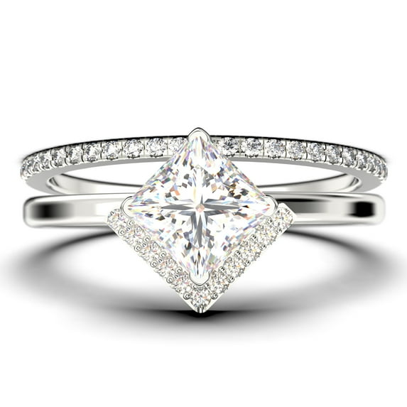 Boho & hippie 2.00 Carat Princess Cut Diamond Moissanite Dainty ...