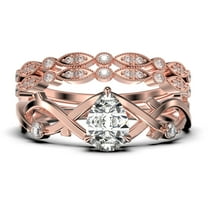 Vintage Look Boho & hippie 1.75 Carat Round Cut Diamond Moissanite Engagement Ring, Wedding Ring ...