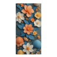 Boho oversized beach towels a bunch of paper flowers on a blue ...