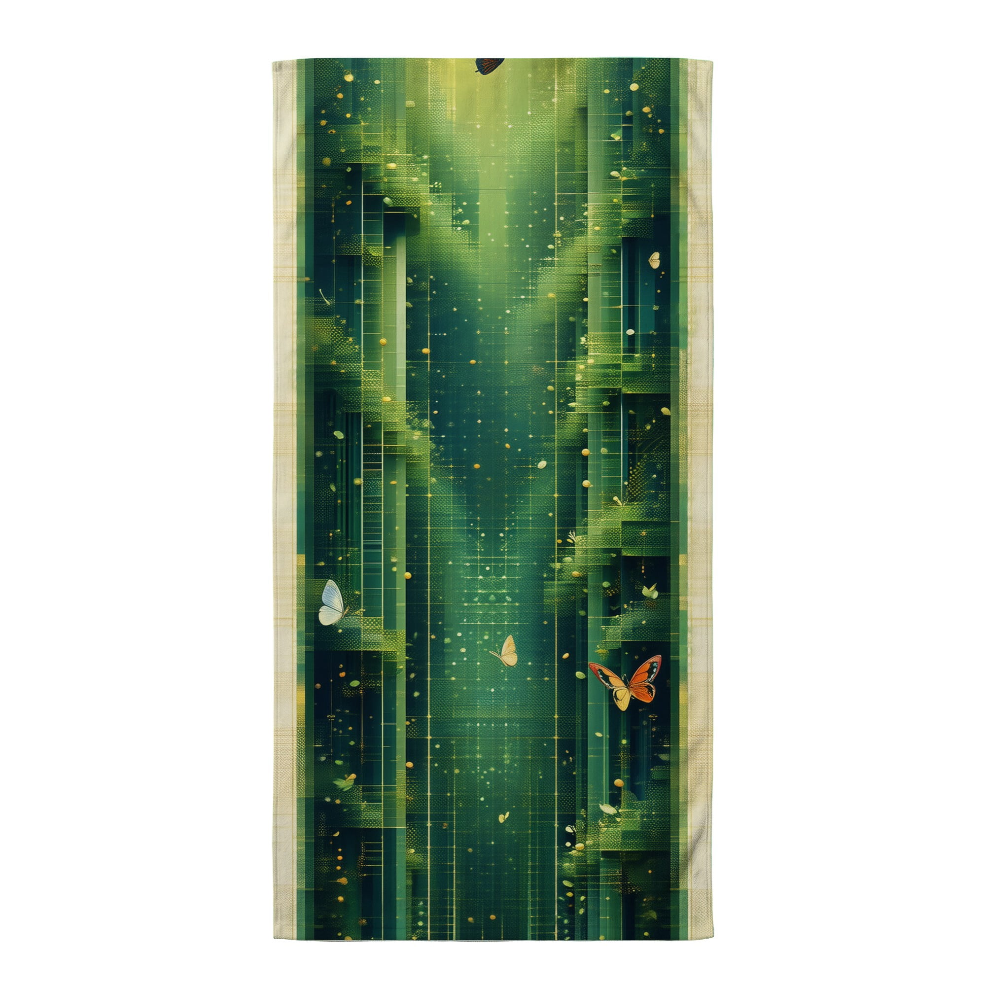 Boho oversized beach towels A green and yellow abstract background with ...