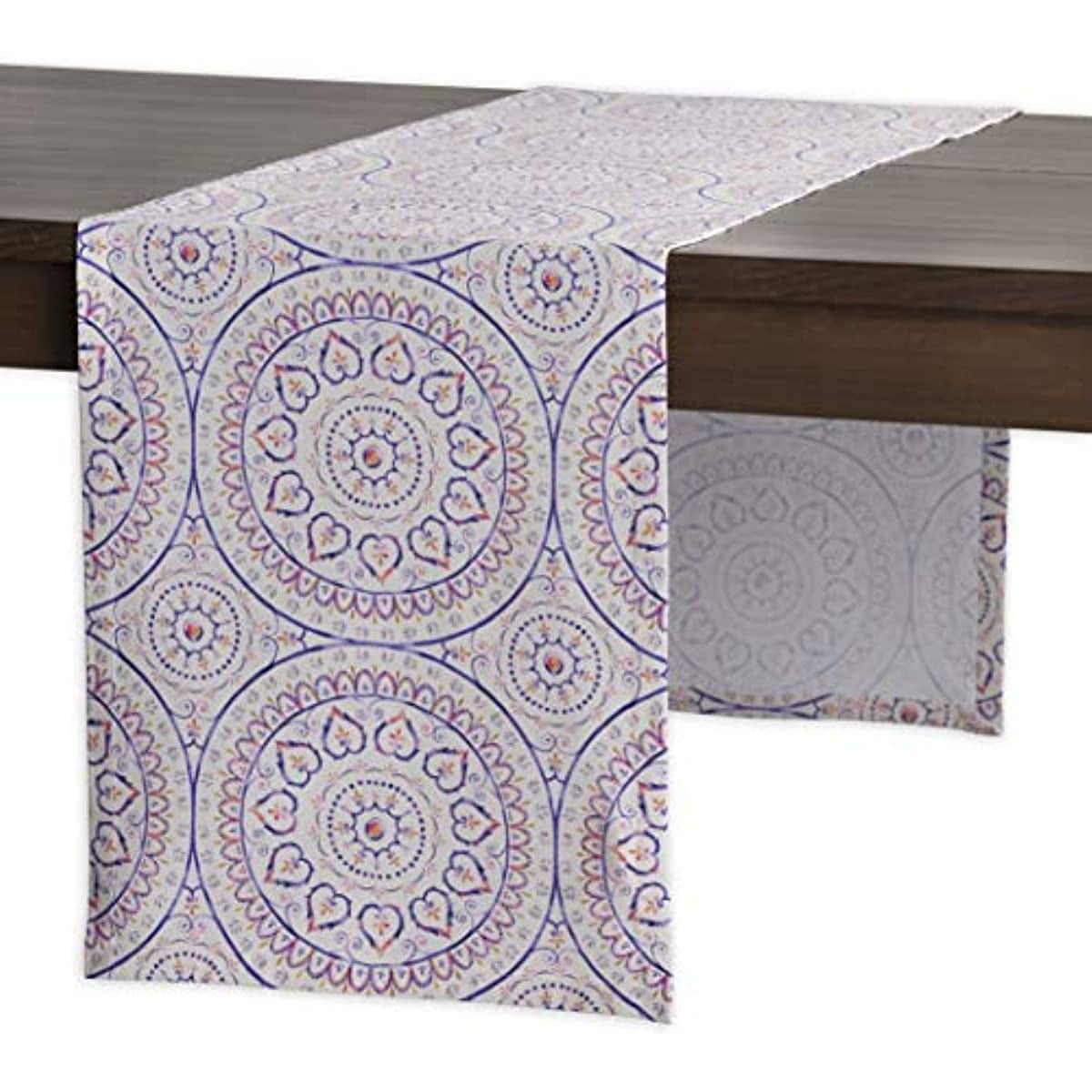 Boho r Mandala Flowers Texture Linen Table Washable Runners for Dining ...