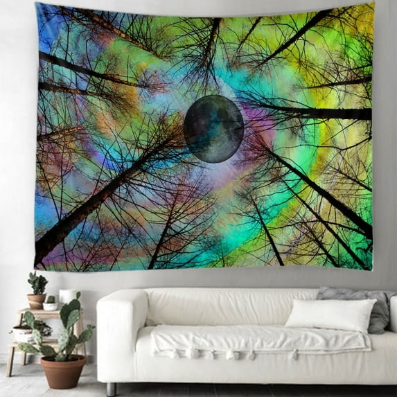 Boho ration Home r Beautiful Treetop Moon Wall Mounted Hippie Wall ...
