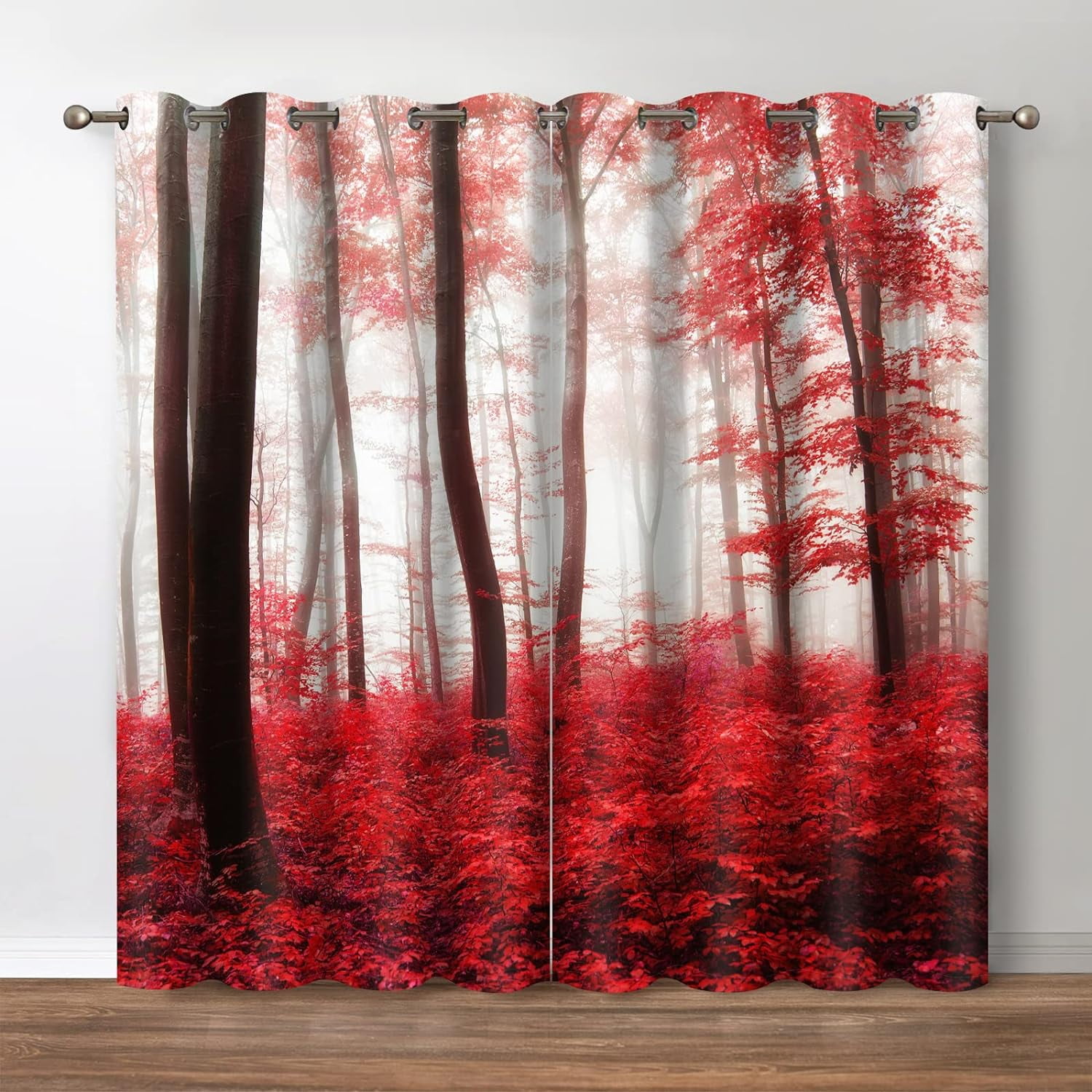 Boho style Flower Window Transparent Curtain (2 pieces) Translucent ...