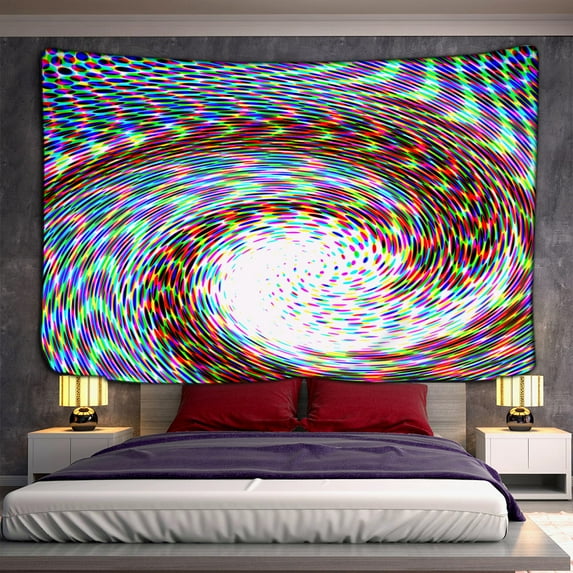 Boho style mandala psychedelic swirl tapestry wall hanging cartoon ...