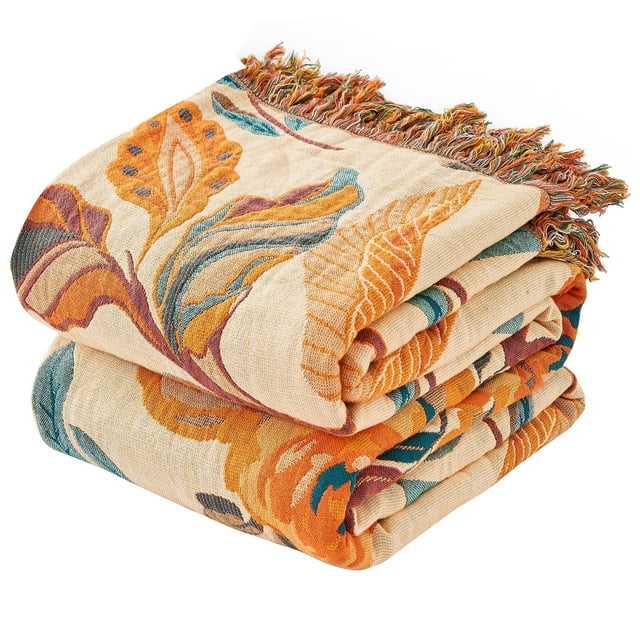Boho Throw Blanket with Tassels for Bed, Cotton Soft & Breathable Boho ...
