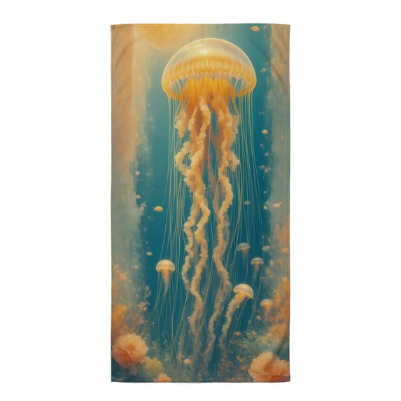 Boho towels A group of jellyfish floating in the ocean beach towels ...