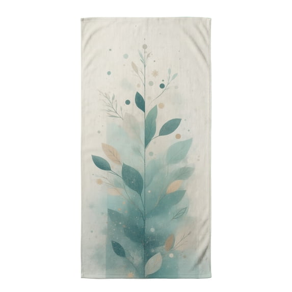 Boho towels A watercolor painting of a tree with leaves and flowers ...