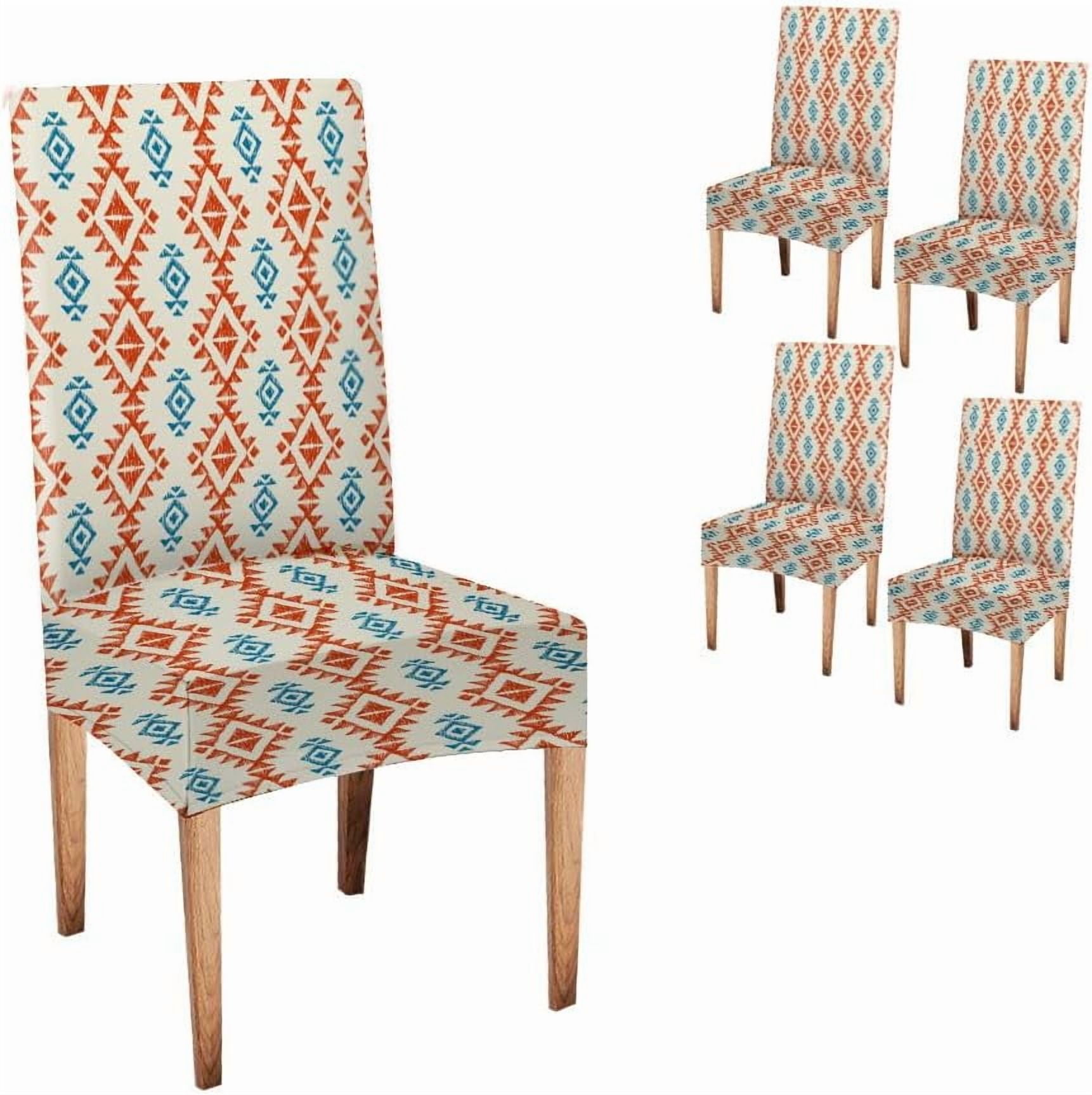 Bohochair Covers Style Ornamental Vintage Orange Chair Covers Set of 4 ...