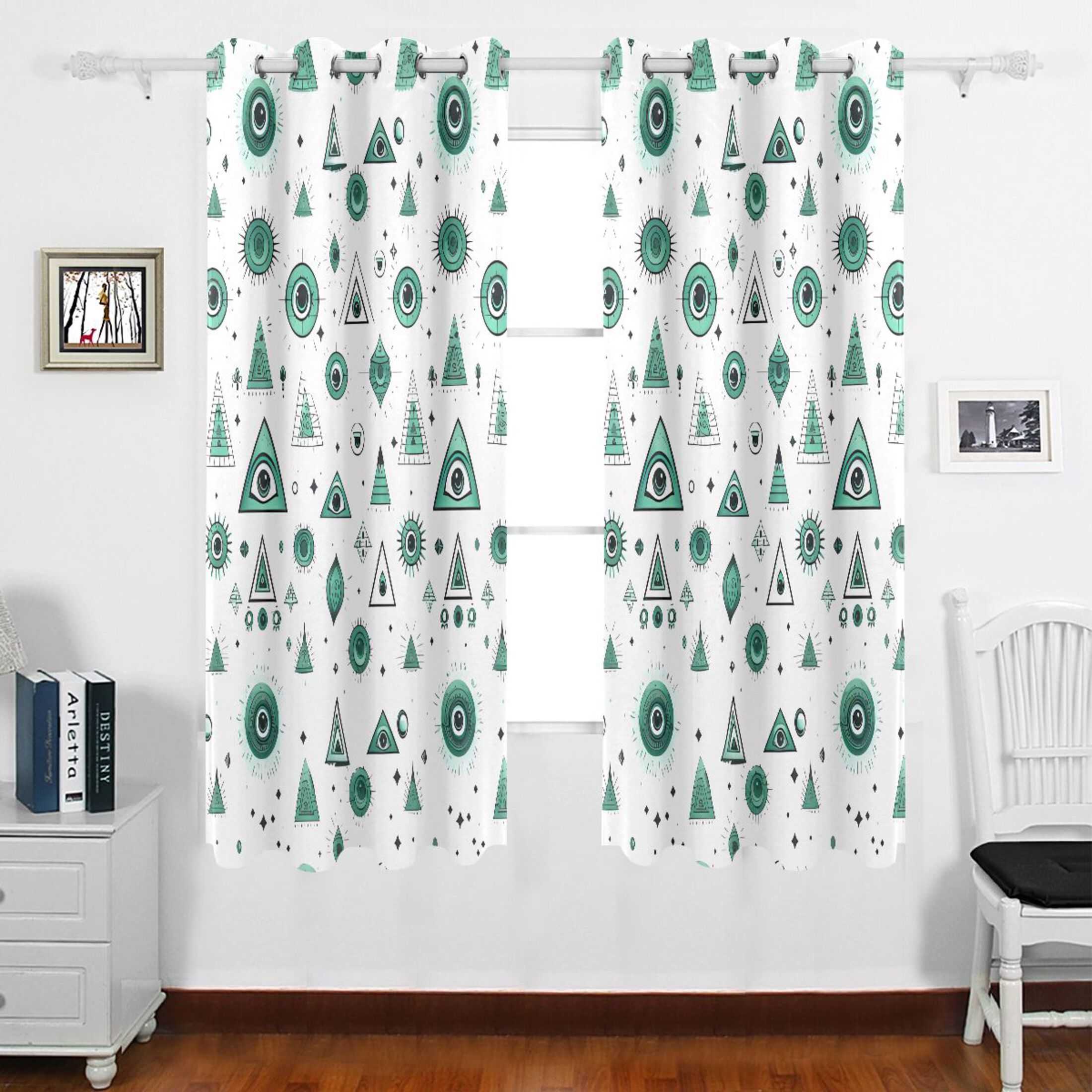 Bohomia Abstract Eyes Grommet Blackout Curtains Thermal Insulated ...