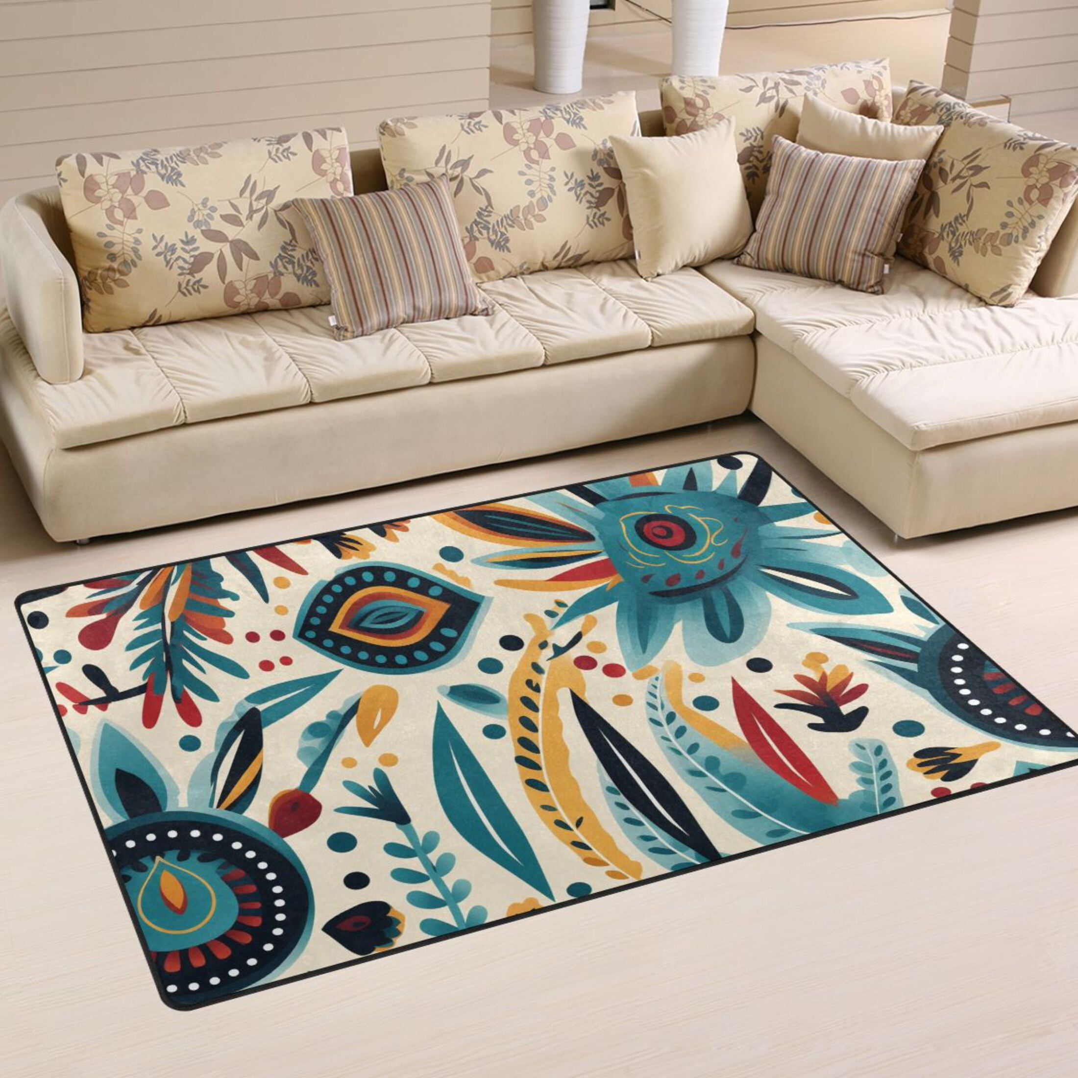 Bohomia Flowers Area Floor Mats Non-Slip Rugs Soft Doormat 31 x 20 inch ...