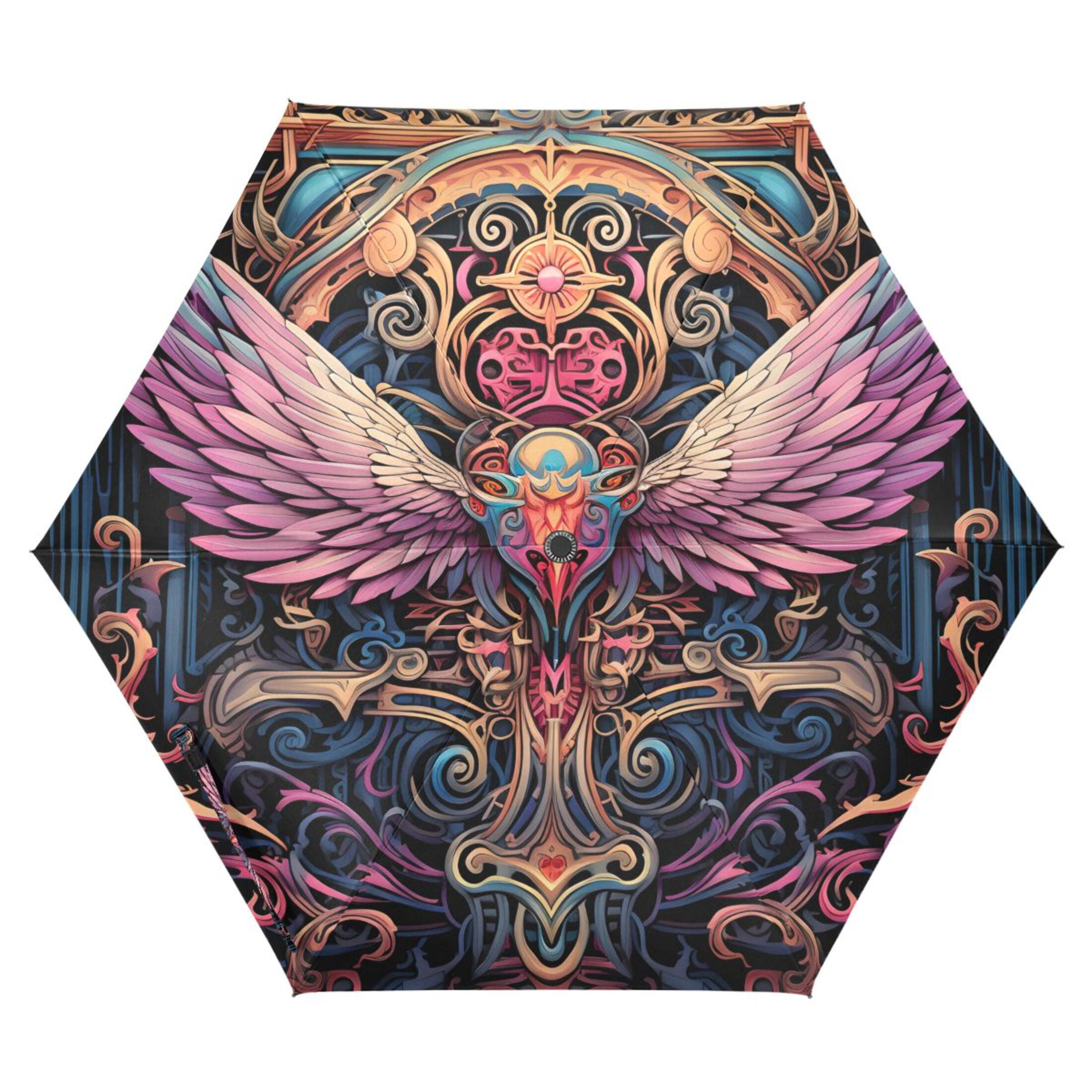 Bohomia Pattern UPF 50+ Compact Folding Umbrella for Rain Windproof ...